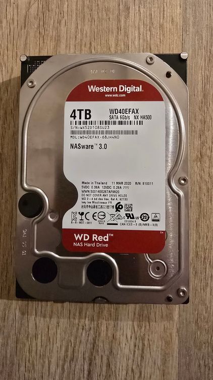 Harddisk WD Red 4TB 256MB Cache WD40EFAX | Kaufen auf Ricardo