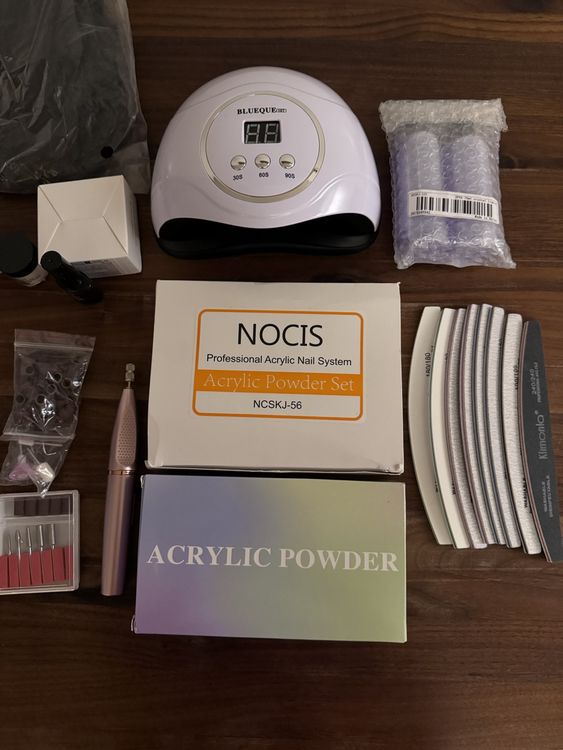 Acrylic Powder Nail Set with UV Lamp & more (Neu (gemäss Beschreibung ...