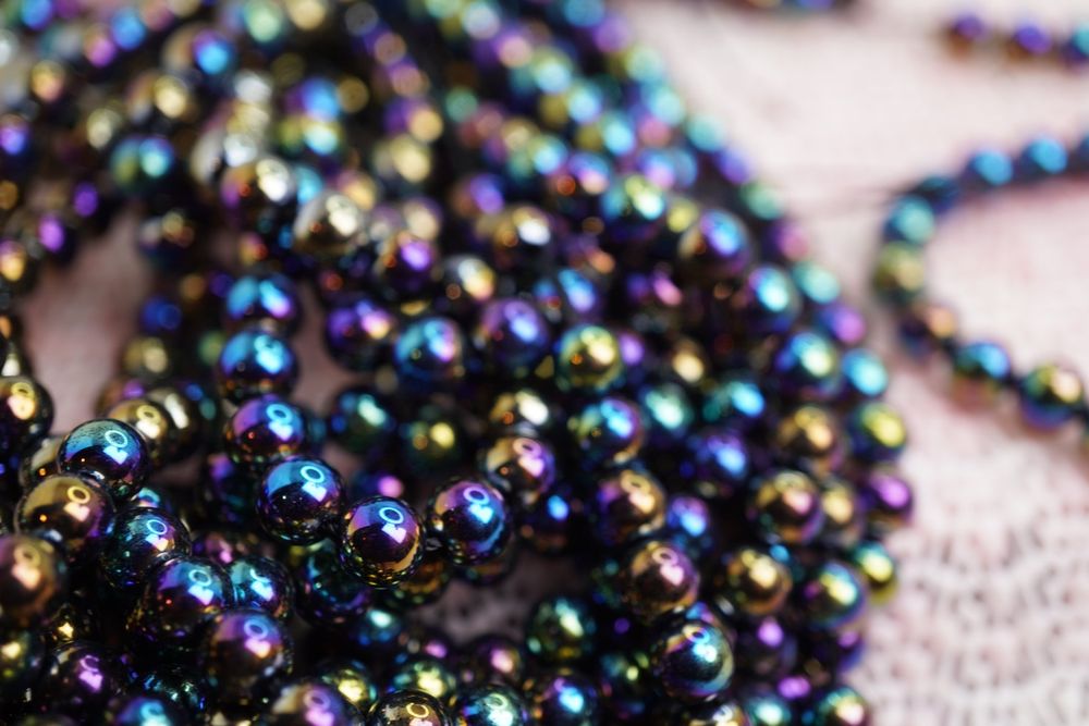 Kugel Strang 6mm Hämatit Mit Titan Bedampft (Neu und originalverpackt ...