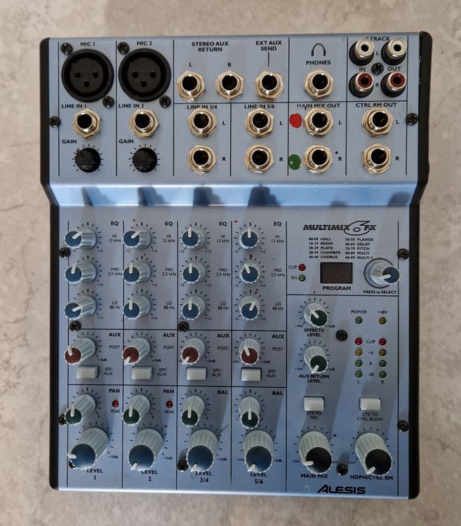 Alesis Multimix 6 FX / 6 Kanal Mischpult mit Effekt (Gebraucht) in Bennwil für CHF 100 – mit ...