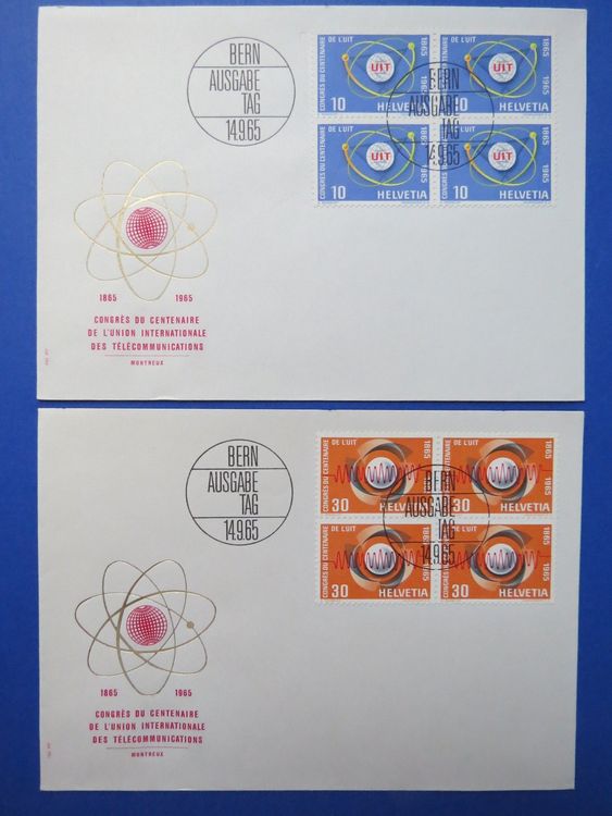 Viererblock-FDC Serie "UIT-Kongress" 1965 - off.ET. BERN | Kaufen auf Ricardo