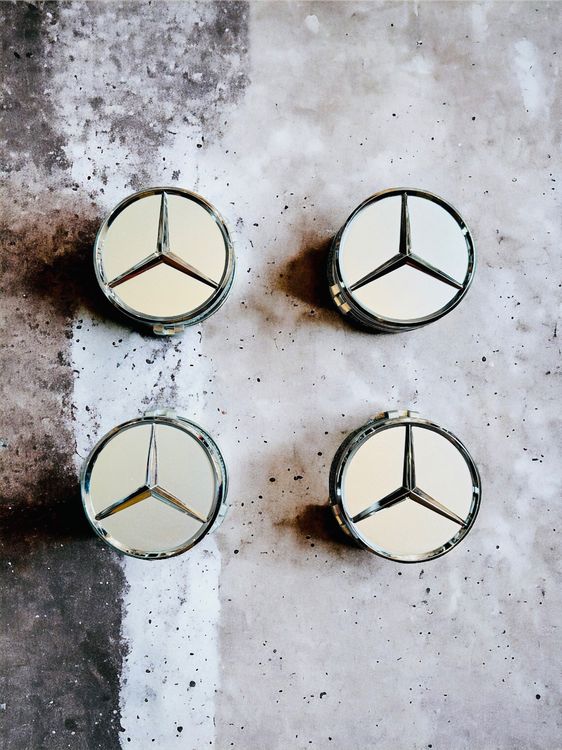 Mercedes 60 mm Nabendeckel Nabenkappe Radnaben Deckel Silber (Neu und ...