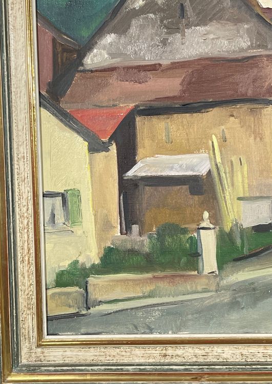 Strassenszene Gemälde unleserlich Signiert | Kaufen auf Ricardo