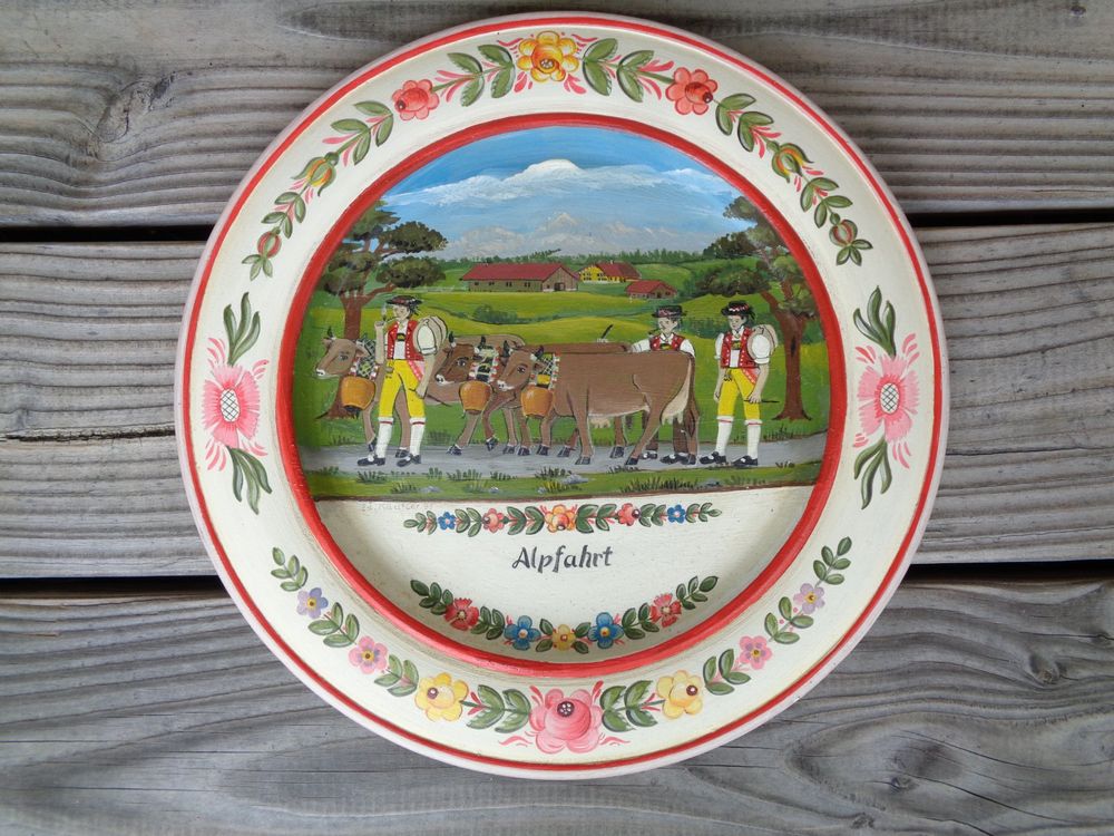 APPENZELLER BILD ALPAUFZUG SIGN. BAUERNMALEREI NAIVE MALEREI | Kaufen auf Ricardo