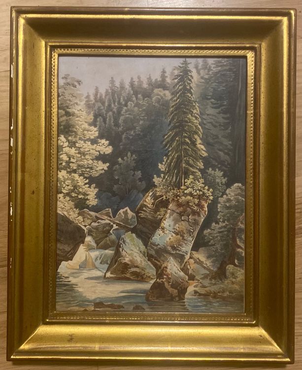 Antike Wasserfall Szene Aquarell (Gebraucht) in Root für CHF 289 – mit Lieferung auf Ricardo kaufen