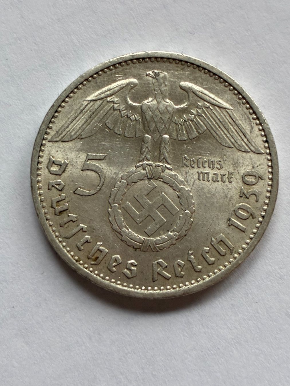 Deutsche 5 Reichs Mark 1939 Silber (Gebraucht) in Zürich für CHF 28.1 ...