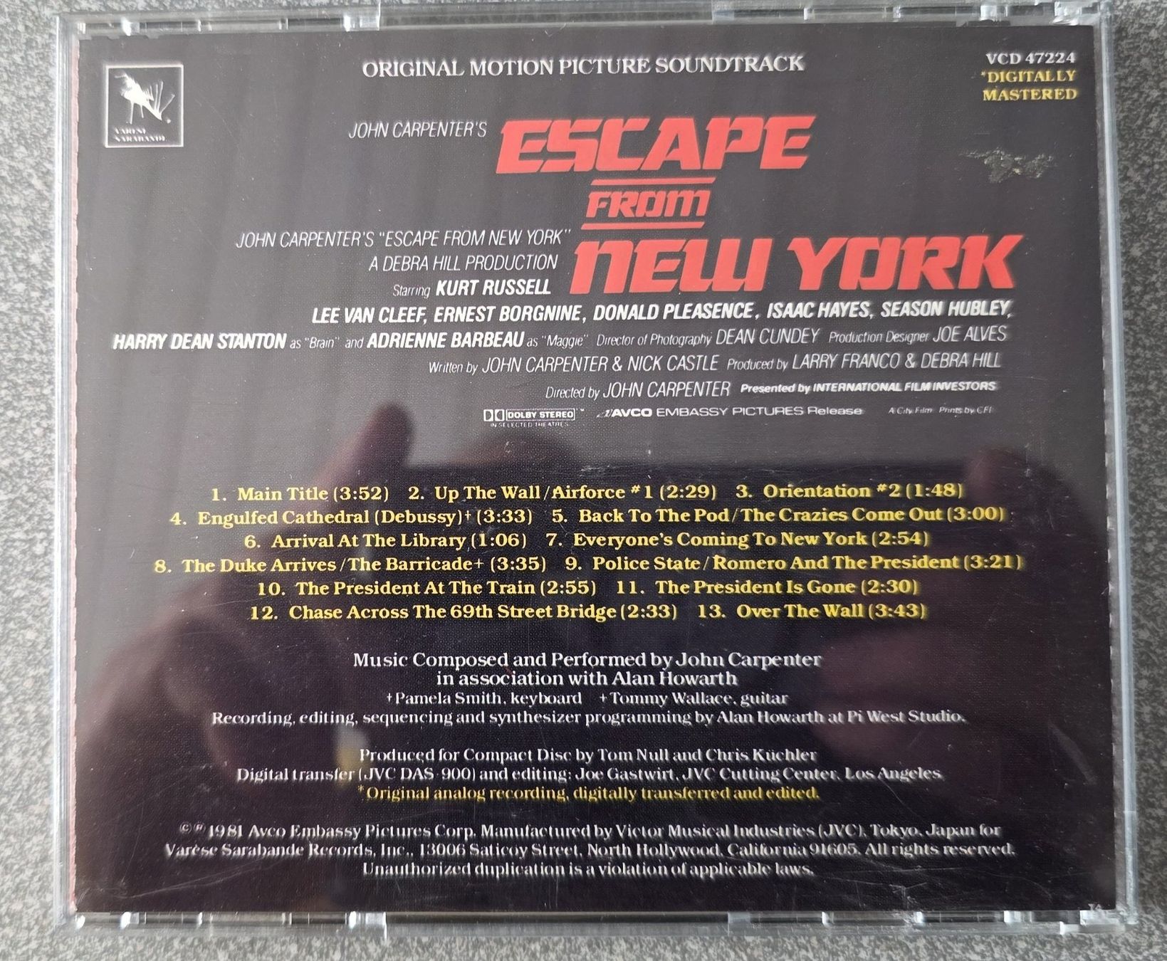 Escape from New York - Original Motion Picture Soundtrack CD (Gebraucht ...