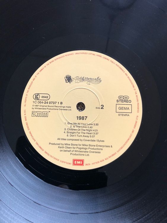 Whitesnake. 1987. EMI Records (Gebraucht) in Faulensee für CHF 20 – mit ...