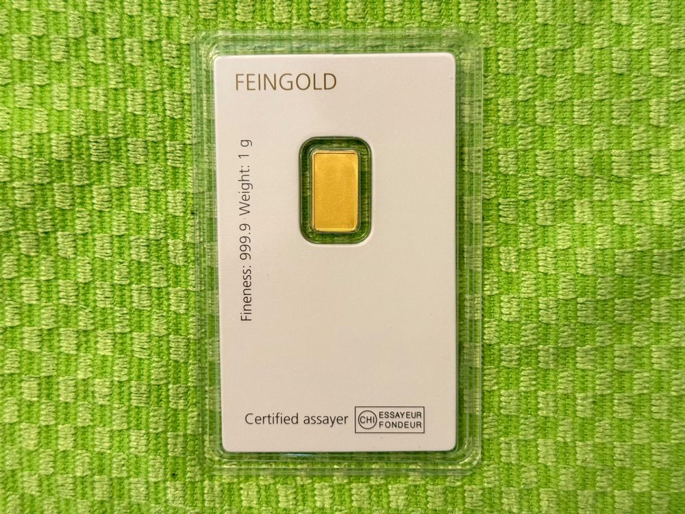 1g DEGUSSA, Goldbarren, Feingold 999.9 (Neu und originalverpackt) in Weinfelden für CHF 109.9 ...