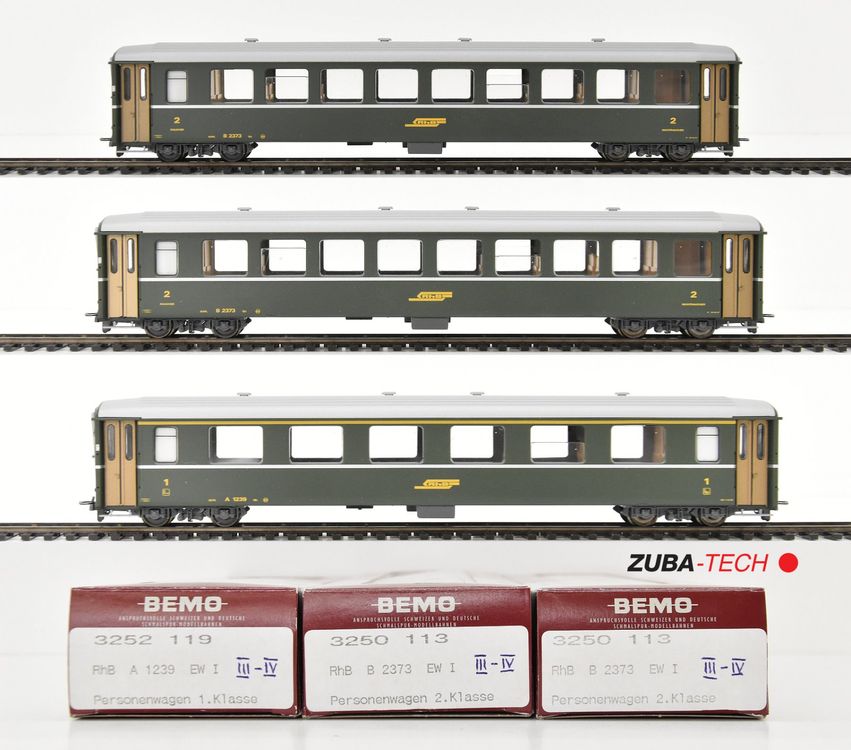 Bemo 3x EW I FFA Personenwagen der RhB H0m GS mit OVP | Kaufen auf Ricardo