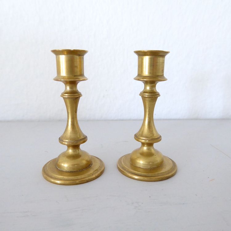 2 kleine Kerzenhalten aus Messing / Kerzenständer (Gebraucht) in Basel für CHF 15 – mit ...