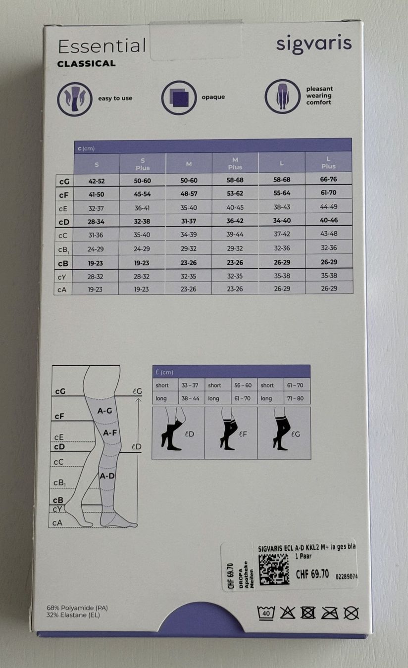 SIGVARIS med. Kompressionsstrümpfe (NEU) Essential Classical (Neu und ...