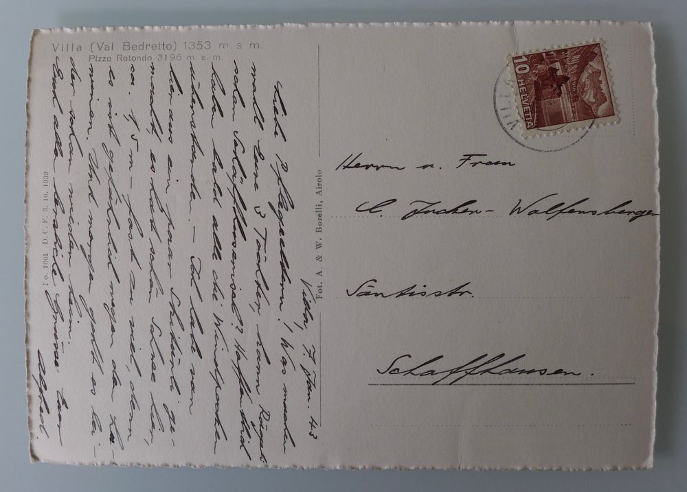 AK VILLA VAL BEDRETTO TI, Dorfansicht mit Brücke (Gebraucht) in ...