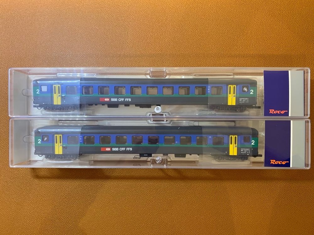 Roco H0 74566 + 74567 SBB EW II 2Kl. Personenwagen DC Analog (Neu und ...