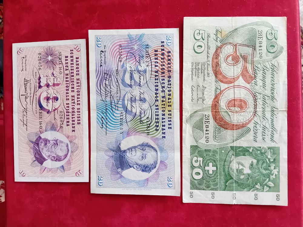 Banknoten 10, 20 un 50 Franken (Gebraucht) in Muralto für CHF 54.95 ...