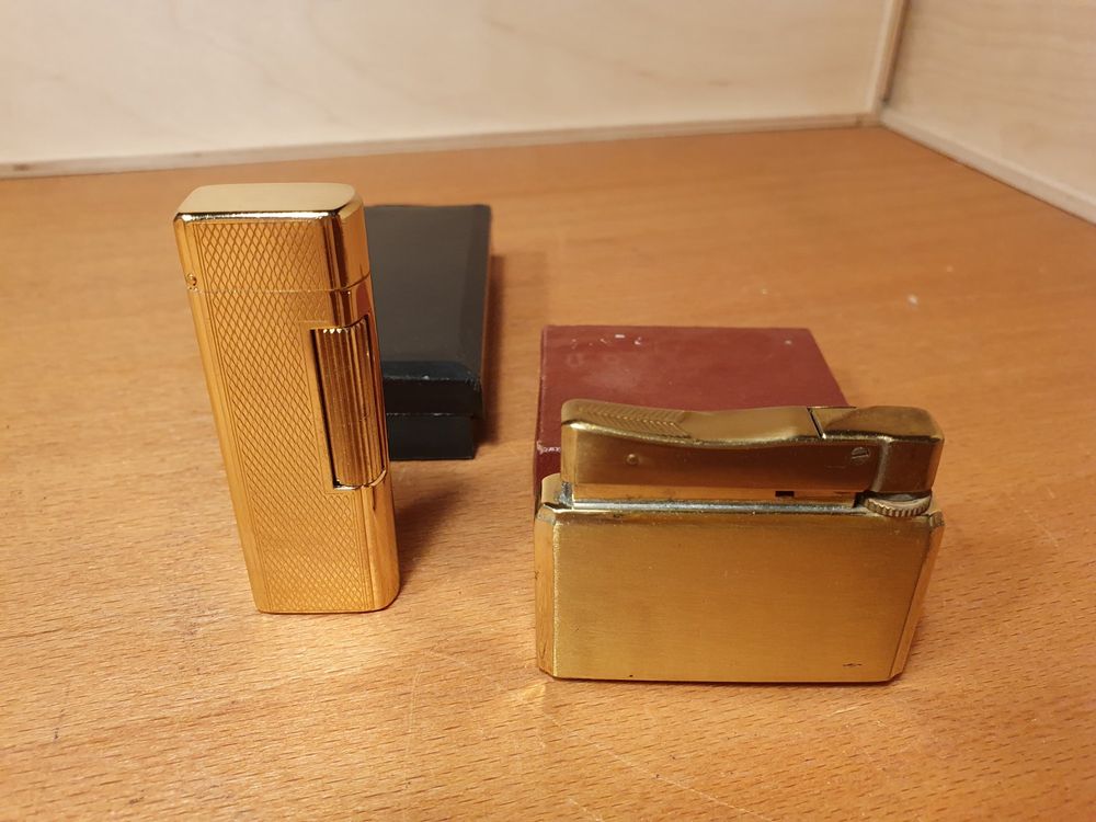 Zwei Feuerzeuge, goldfarben 60er oder 70er Jahre | Kaufen auf Ricardo