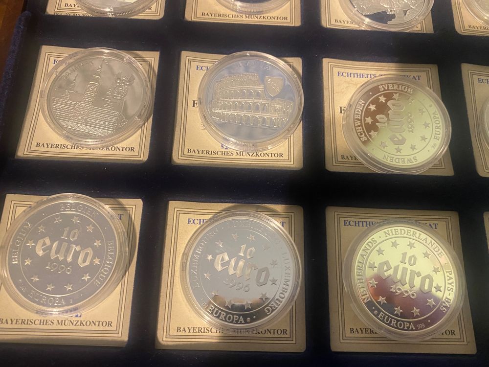 COFFRET 12 MEDAILLES EURO 1996 ARGENT 999 AVEC CERTIFICAT (Neu und ...