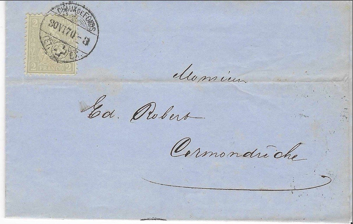 Faltbrief - Chaux de Fonds Cermondieche via Cornonreche (Gebraucht) in ...