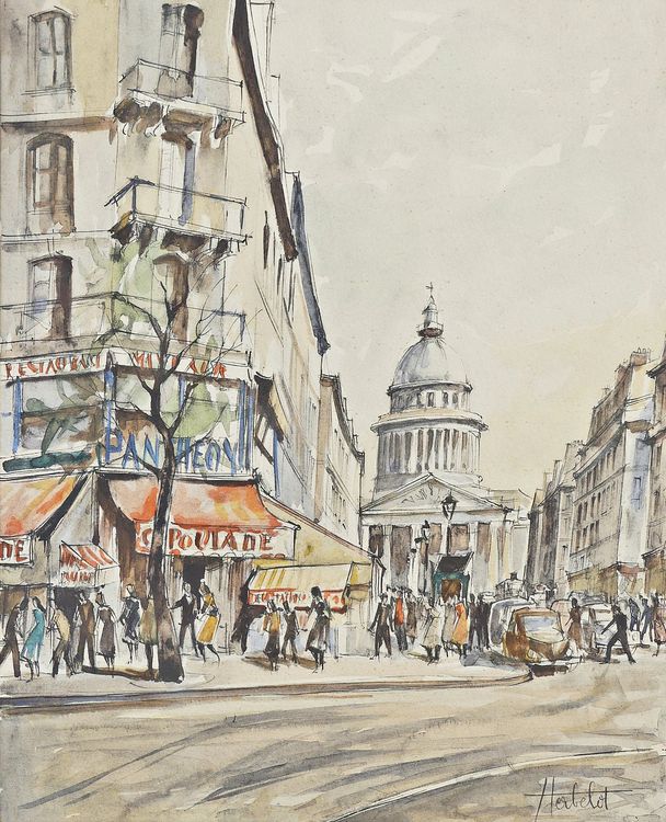Aquarell - Paris Le Pantheon von Franz Herbelot! | Kaufen auf Ricardo