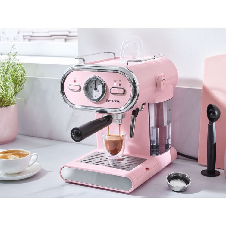 SilverCrest Espressomaschine Rosa Retro Look SEM 1100 D3 (Gebraucht) in ...