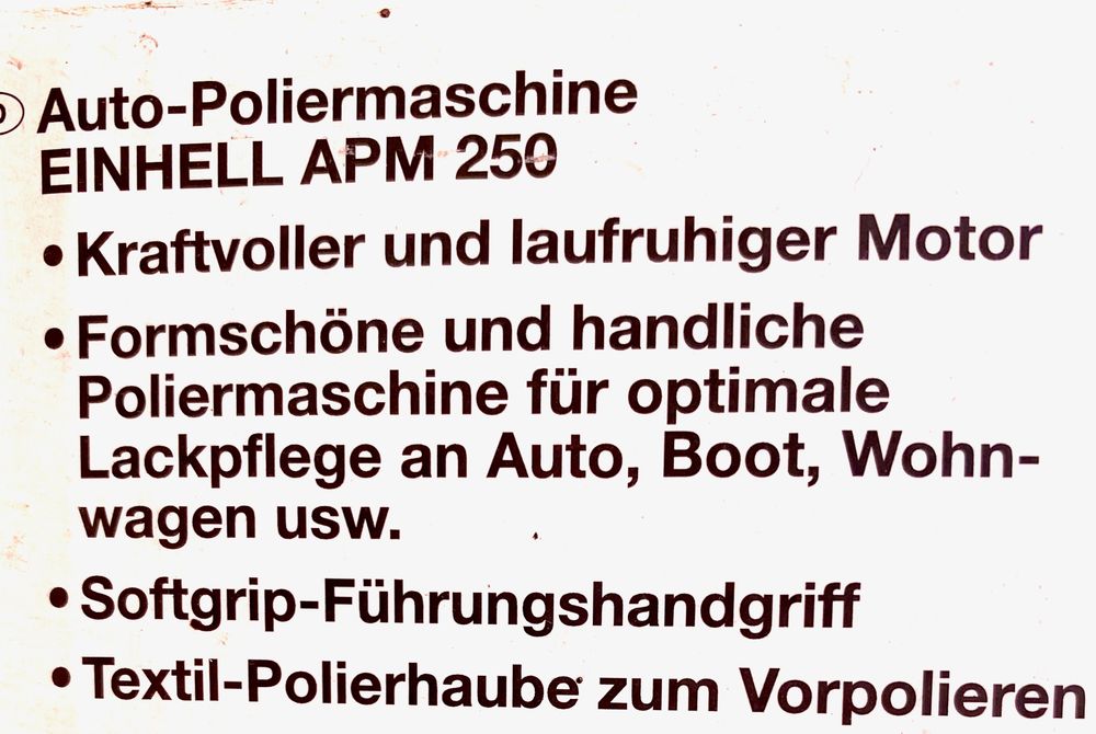 Einhell-Poliermaschine APM 250, 150 Watt, wie neu. | Kaufen auf Ricardo