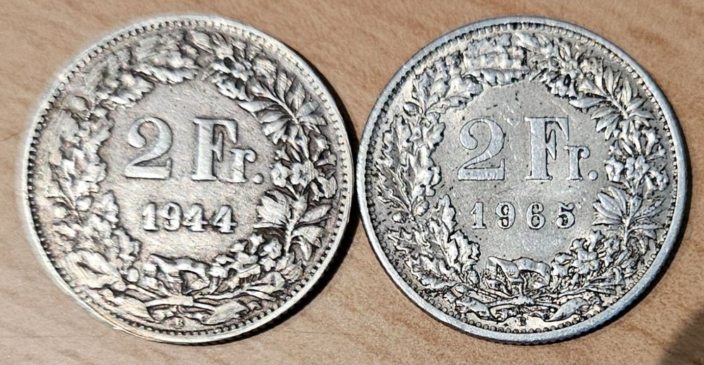 2 Franken, silber. 1944 und 1965 | Kaufen auf Ricardo