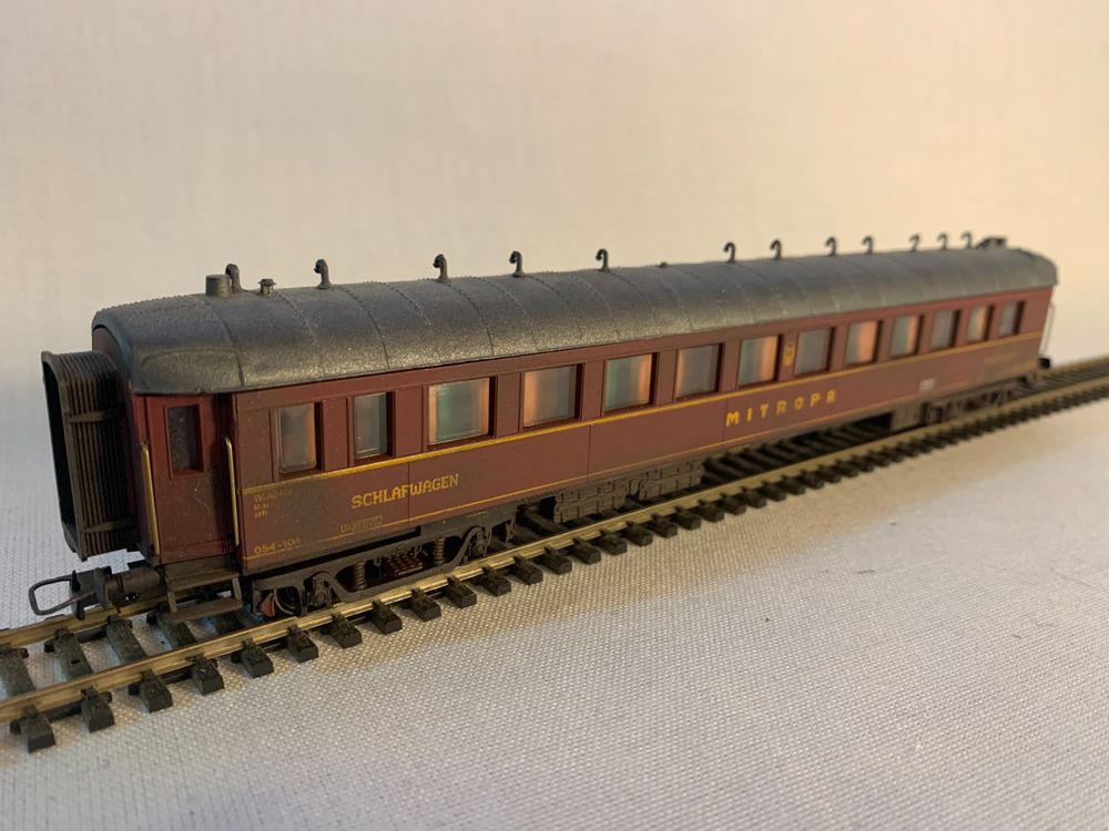 Jouef (?), Mitropa Schlafwagen 054-104, gealtert, DC, H0 (Gebraucht) in ...