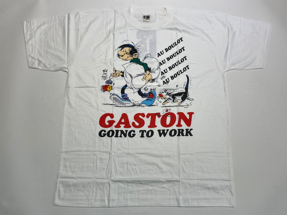 Vintage 90s T-Shirt Gaston Lagaffe New Under Blister Sz XL (Neu und ...