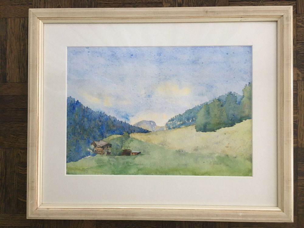 Aquarell Landschaft signiert E. Greub 1970 | Kaufen auf Ricardo