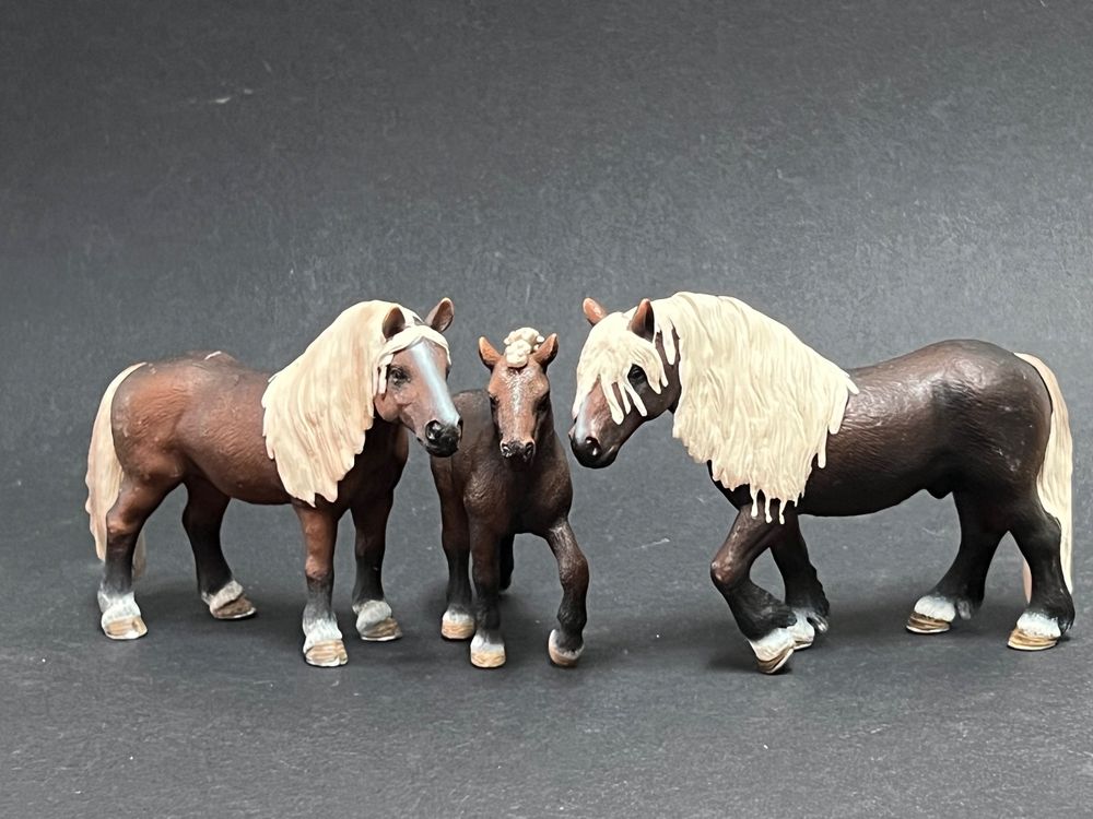 3 Schleich Pferde Schwarzwälder Stute Pferd Hengst Fohlen (Gebraucht) in Ennetbaden für CHF 22 ...