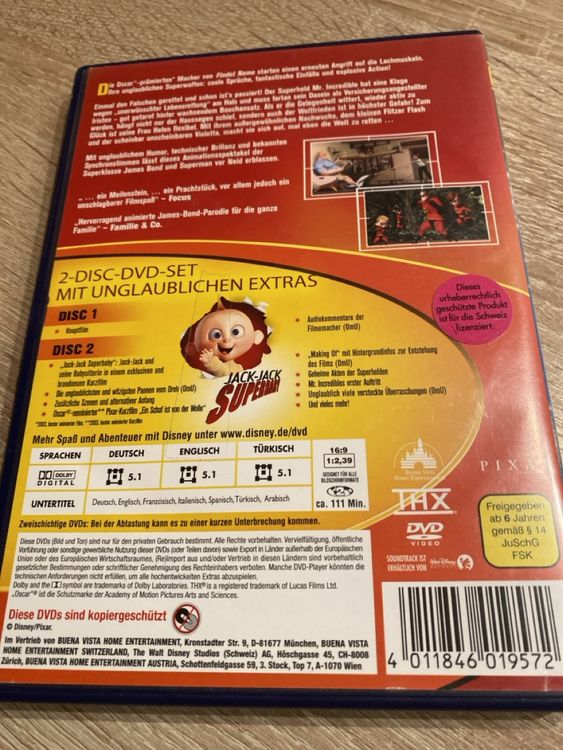 Die Unglaublichen (Incredibles) Disney Film DVD (Gebraucht) in latterbach für CHF 3 – mit ...
