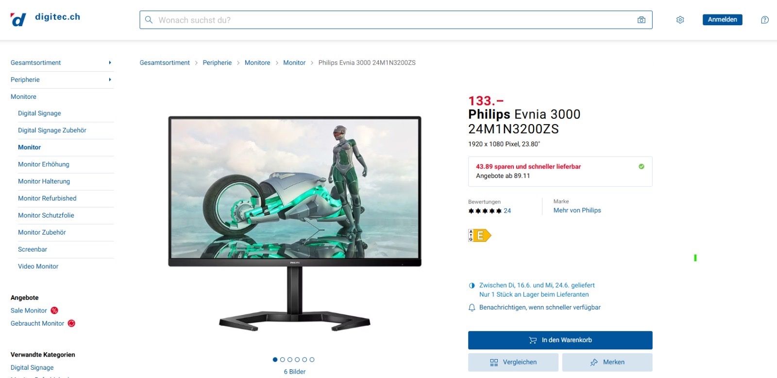 Philips Monitor - Envia 3000 24M1N3200ZS (Gebraucht) in Brüttisellen ...
