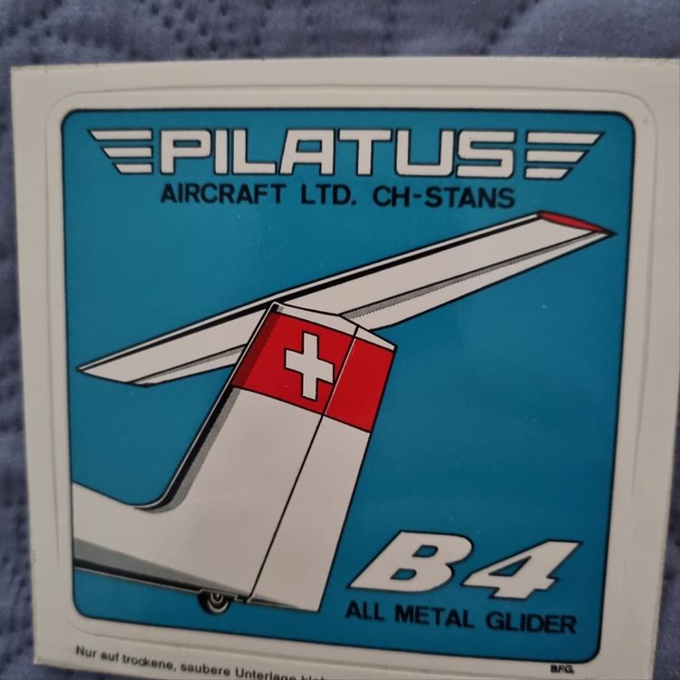Pilatus B4 Aufkleber Sticker Flugzeug Segelflugzeug Switz... | Kaufen ...