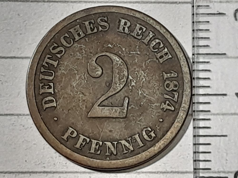 2 Pfennig 1874 d "Deutsches Kaiserreich" ( Selten/Rar ) (Gebraucht) in ...