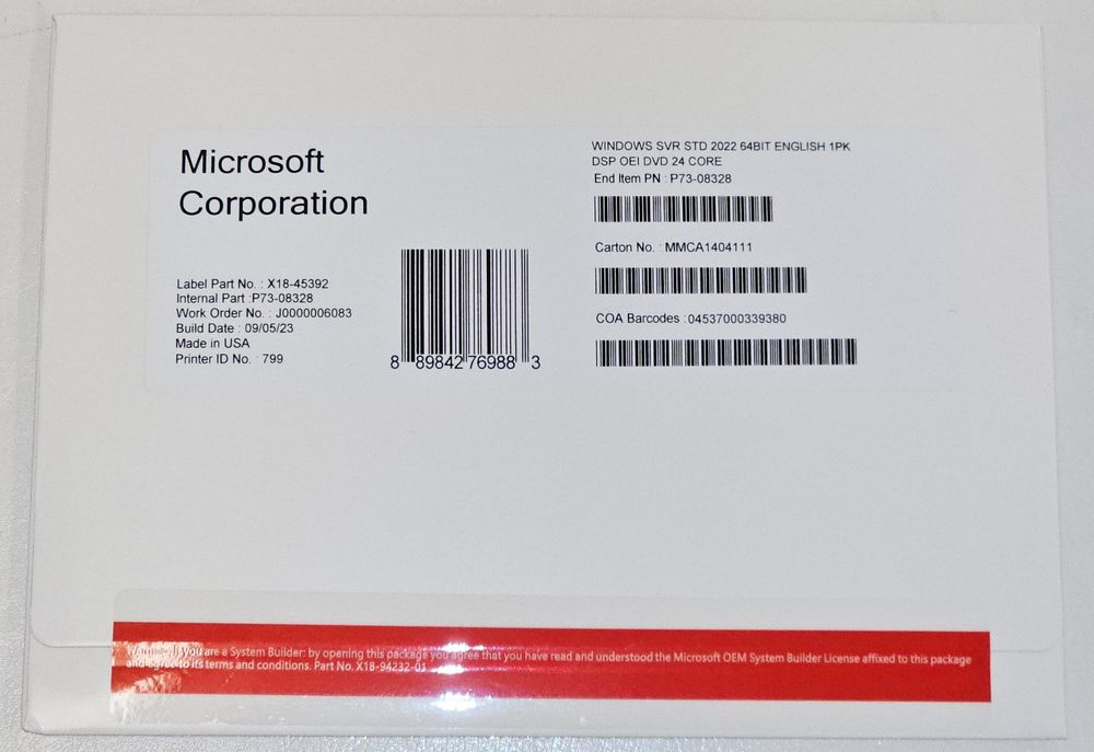 Licence officielle Microsoft Windows Server 2022 Standard | Kaufen auf ...