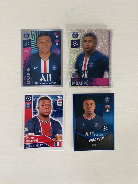 Kylian Mbappe 4 x Topps Stickers Champions League (Neu (gemäss ...