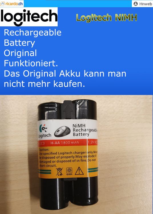 Logitech NiMH Rechargeable Battery (AKKU) (Gebraucht) in Kaisten für ...