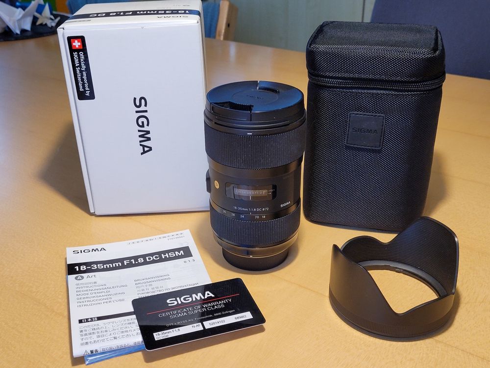 SIGMA ART 18-35mm F1.8 DC für Nikon F DX mit SIGMA SSC-Karte (Gebraucht) in Courgevaux für CHF ...