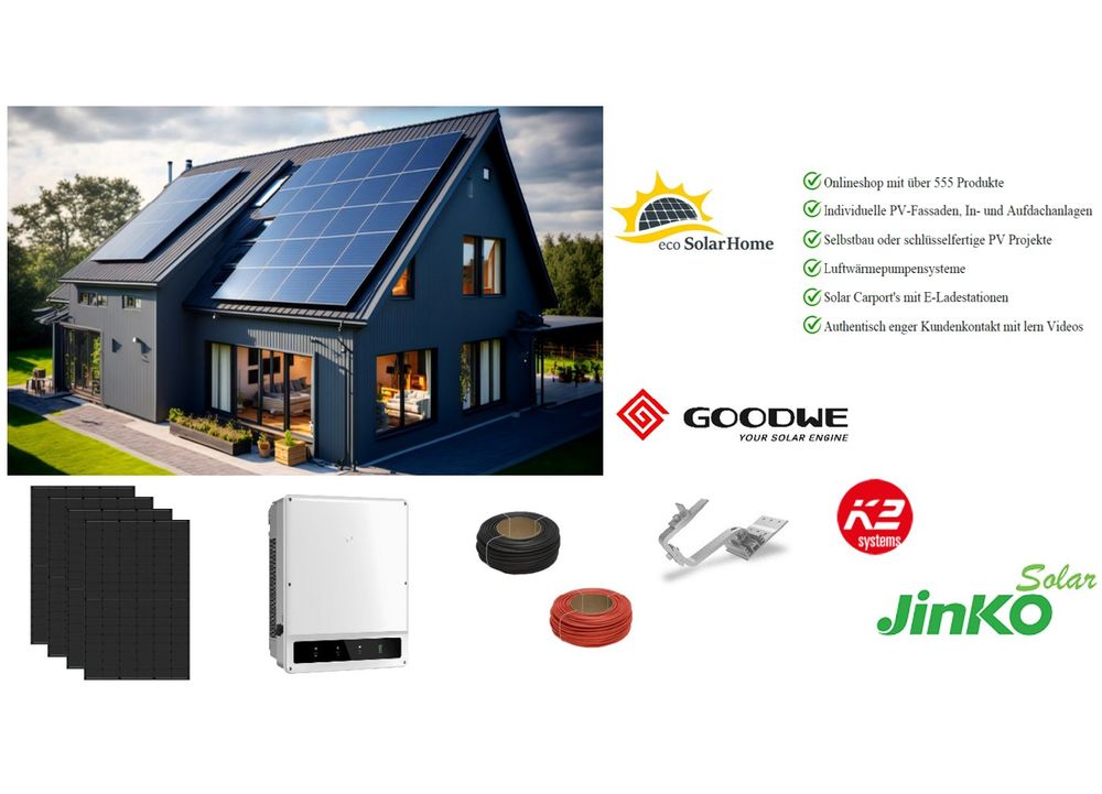 PV-Set-Anlage: Solarmodule Jinko mit GoodWe 15 kWp (Neu und ...