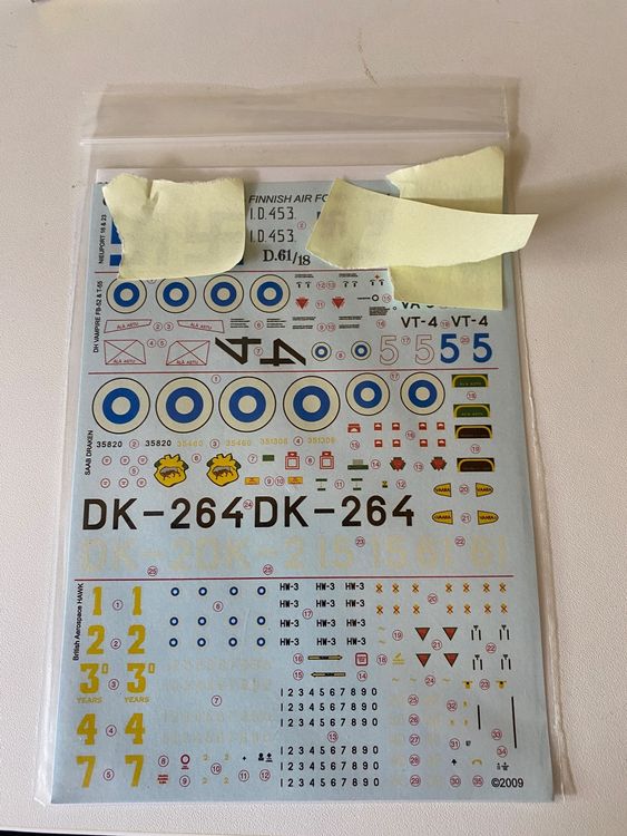 1/48 FINNISH AF PART 1 HAWK,VAMPIRE,SAAB DRAKEN ... DECALS (Gebraucht ...