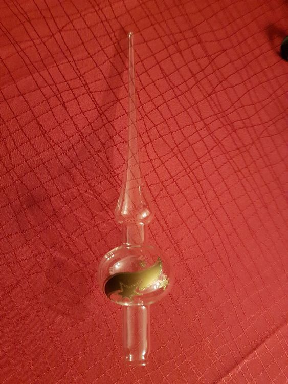 Christbaumspitze Glas - Transparent mit Stern Gold - Vintage | Kaufen ...