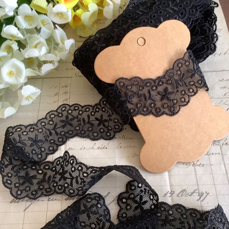 Spitzenband schwarz 2M dentelle noir Spitze Tulle (Neu (gemäss ...