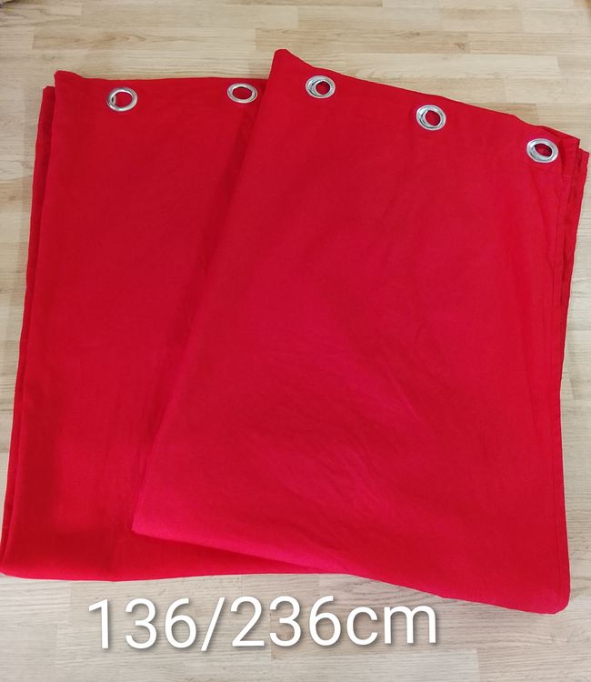 Rideaux rouges occultants avec œillets (136/236cm) (Neuf (Voir ...