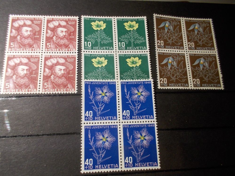 Satz Juventute 1949 ** 4erblock (Gebraucht) in Niederwil AG für CHF 1 – mit Lieferung auf ...