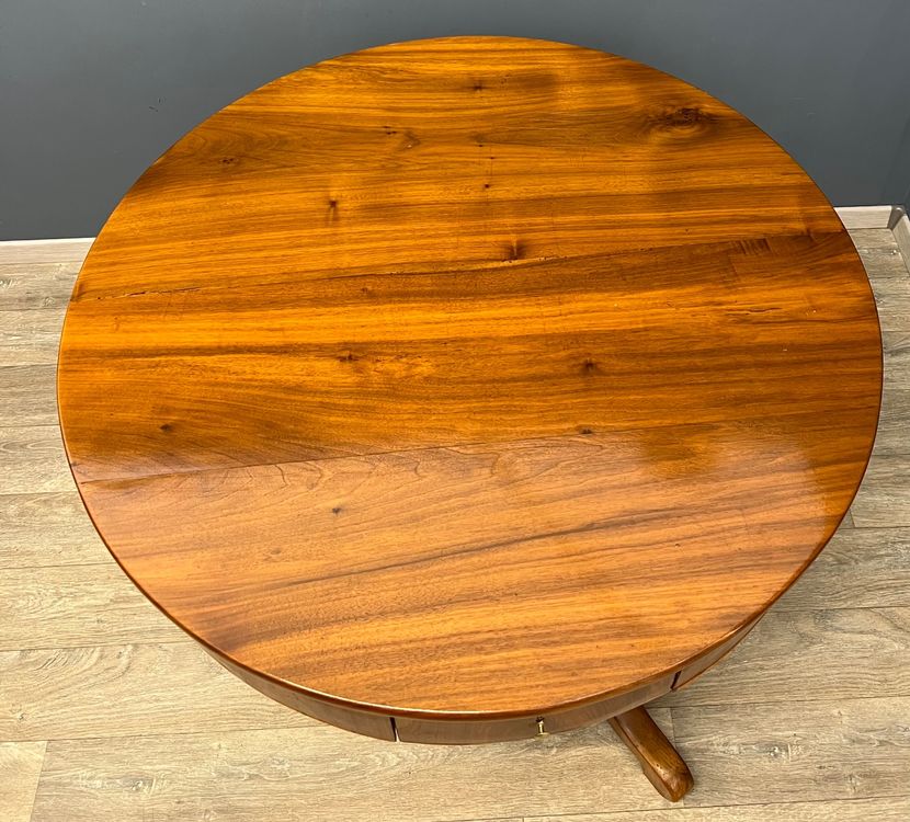 Alter Runder Säulen Tisch Holz Tisch mit Schublade (Gebraucht) in ...