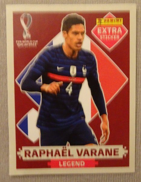 Raphael Varane WM 2022 Qatar Extra Sticker Panini (Neu (gemäss Beschreibung)) in Waldenburg für ...