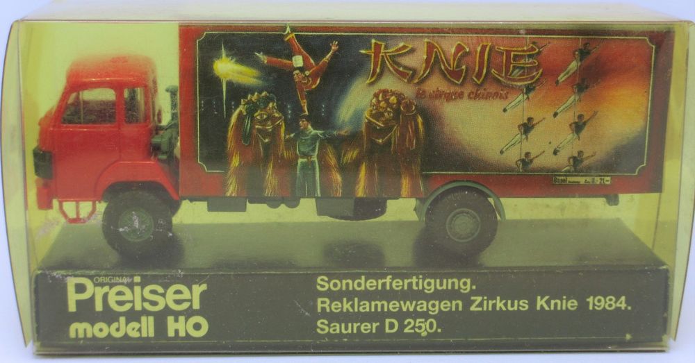 1:87 Saurer Roskopf Preiser Zirkus Knie 1984 (Neu und originalverpackt ...