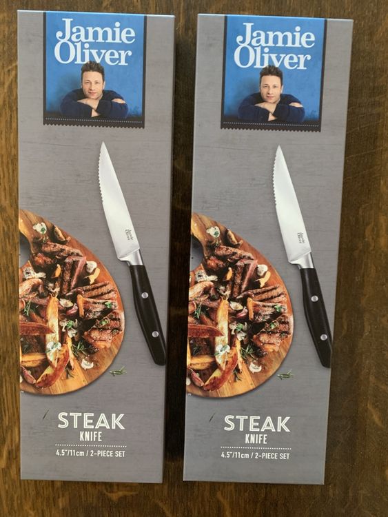 4 Steakmesser Oliver Jamie, NEU (Neu (gemäss Beschreibung)) in Egg b ...