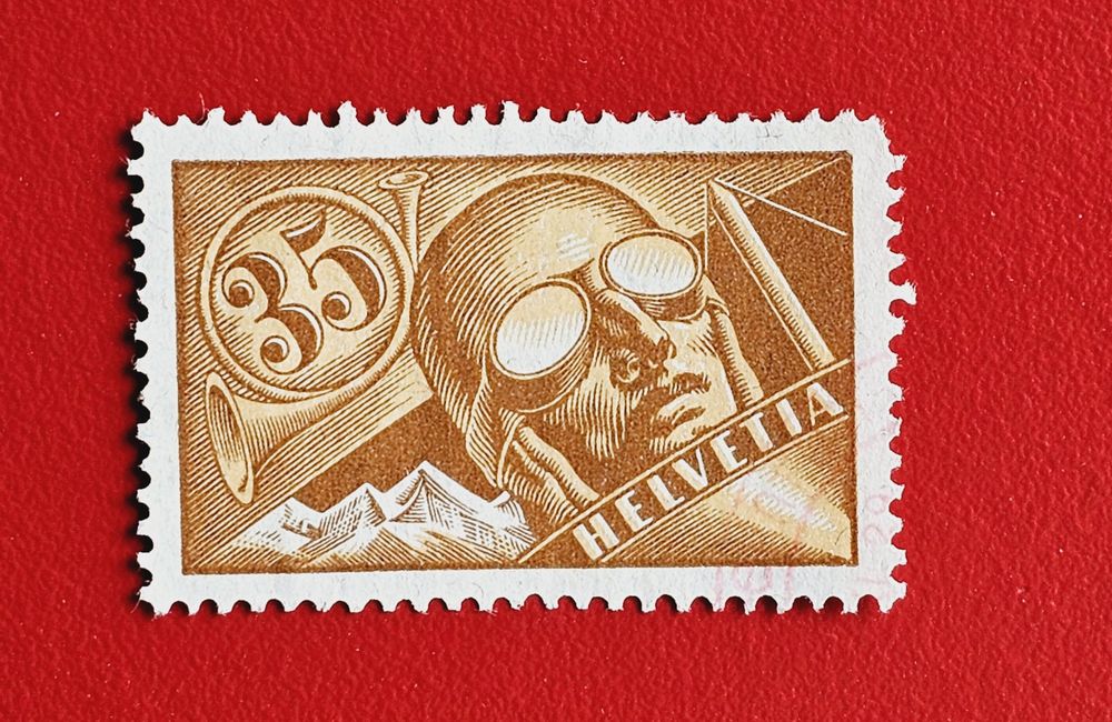FLUGPOST 6 PILOT SCHWACHER STEMPEL ROT 1929 (Gebraucht) in Düdingen für ...