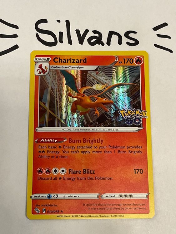 Charizard Holo 010/078 Pokemon GO Englisch (Neu (gemäss Beschreibung ...